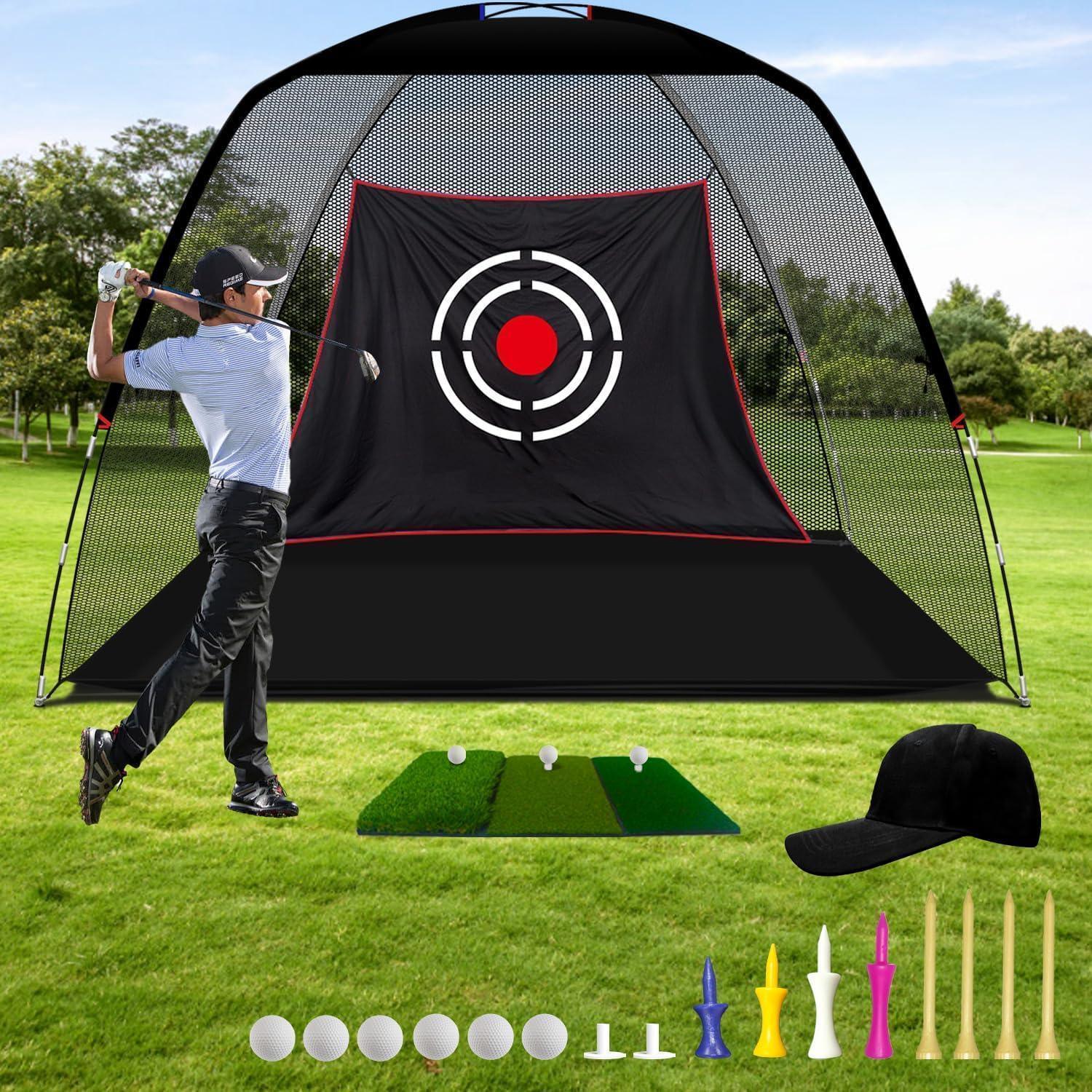 Galileo Complete Golf Practice Net, Mat, Balls, Tees & Gear Bag ...